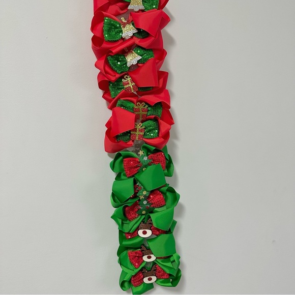 Accessories | 4 Shiny Christmas Bows For Girls Toddler Hair Bows | Poshmark